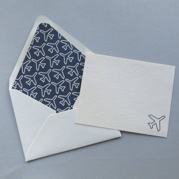 Airplane Note Cards Traveler Stationery Pilot Gift Set