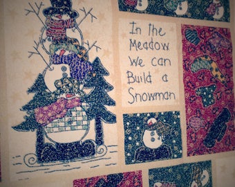 Snowman fabric | Etsy
