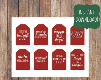 Funny christmas tags | Etsy