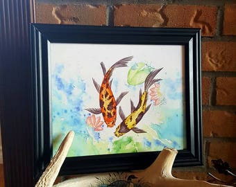 Koi fish art | Etsy