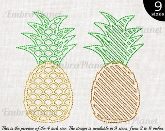Pineapple embroidery | Etsy