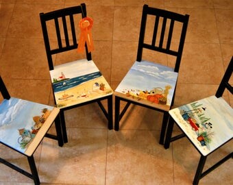 Painted chair | Etsy