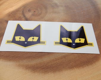 Black cat stickers | Etsy
