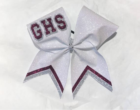 White Glitter Cheer Bow