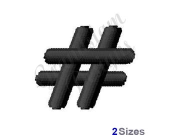 Hashtag Pound Sign Embroidery Applique Designs 23456
