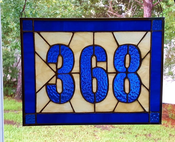 Custom Stained Glass House Numbers
