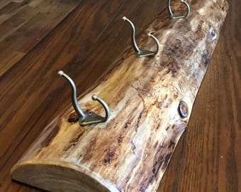 Half Log Peg Rack Log Rack Log Shelving Rack Log Coat Rack