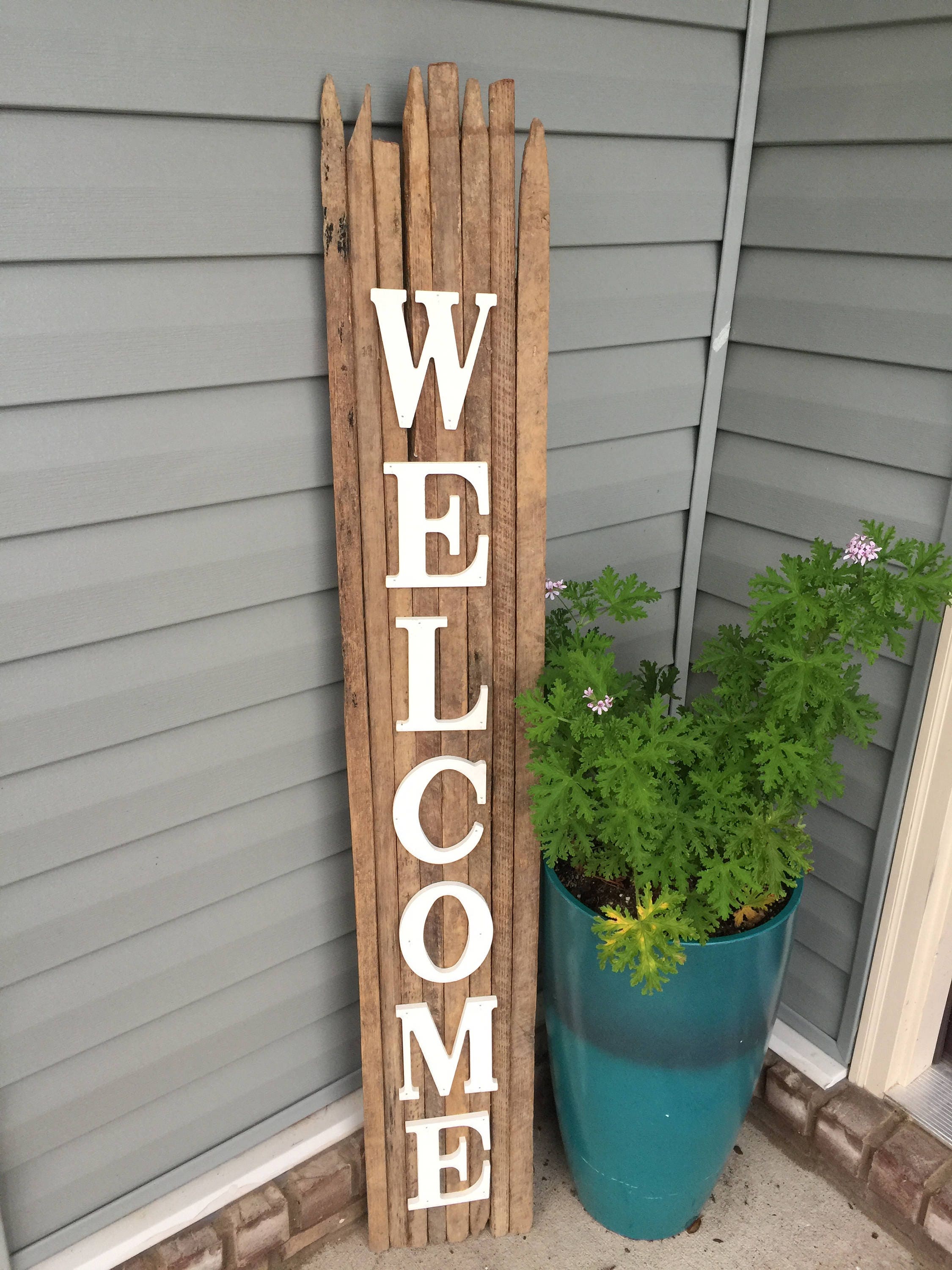 Tobacco Stick sign Welcome sign Wood sign Porch sign Front