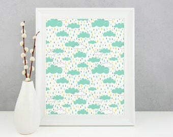 Rain poster | Etsy