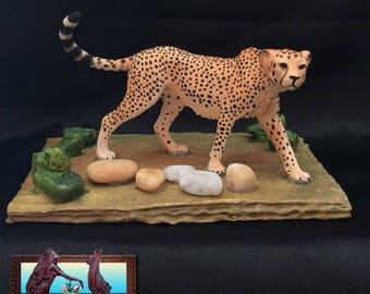 Cheetah figurines | Etsy