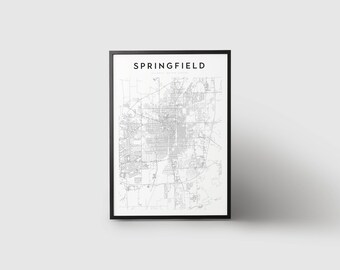 Springfield Ohio Skyline Poster Springfield Art Print