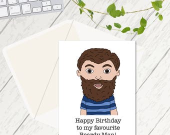 Beard birthday card | Etsy