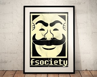 Mr. Robot Portrait Drawing Signed Giclée Art Print Rami