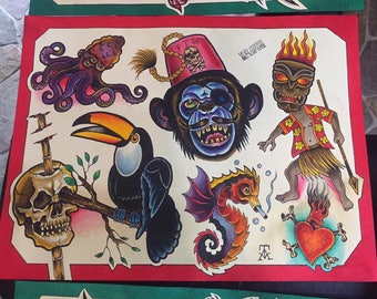 Traditional tattoo flash | Etsy