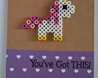 Perler bead card | Etsy