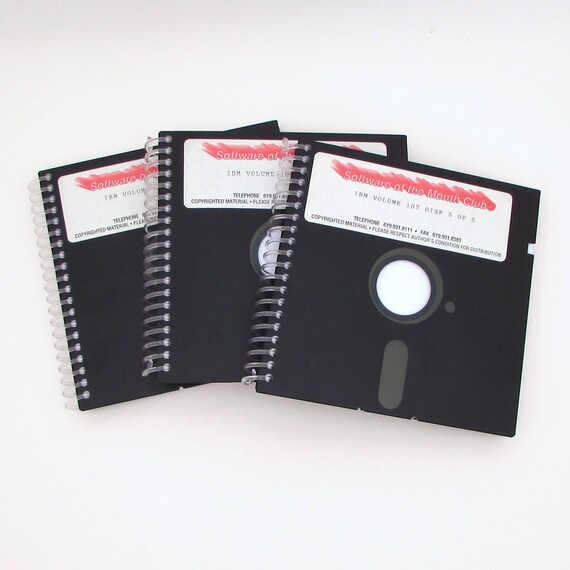 1980s Floppy Disk Journal Recycled Notebook Large Floppy