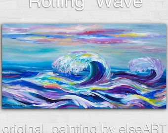 Abstract wave art | Etsy
