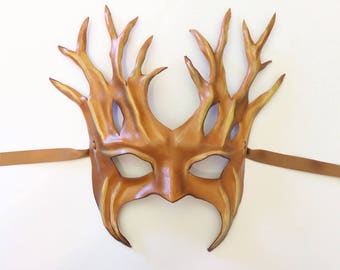 Green Man Tree Mask Custom Made in Papier Mache with Moss