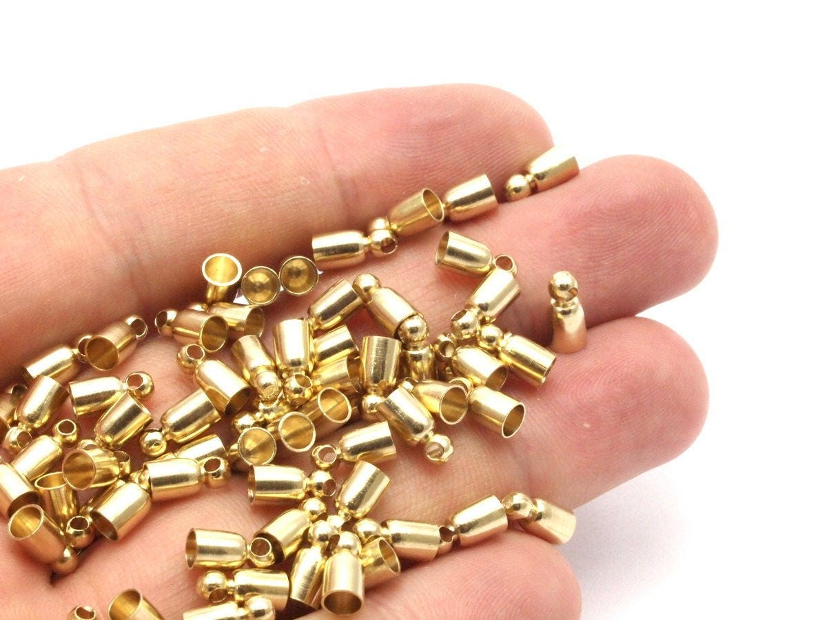 Brass End Caps 50 Raw Brass End Cap Cord Tip Cord Ends