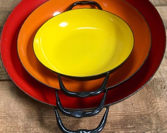 Vintage enamel pan | Etsy