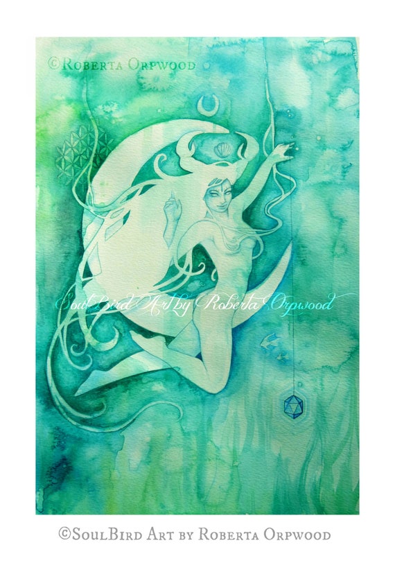 Cancerian Zodiac Goddess / Cancer The Crab / Star Sign / Water