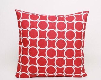 Red geometric pillow | Etsy