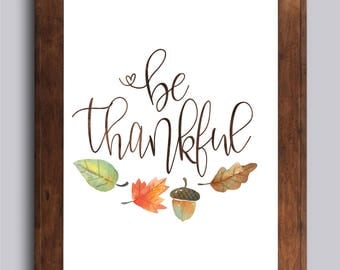 Fall Autumn Printable I'm Thankful For Cards Instant