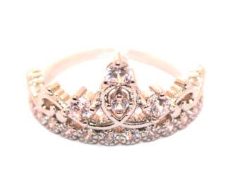 Princess crown ring | Etsy