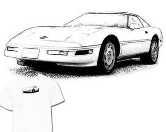 Corvette drawing | Etsy