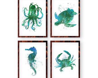 Sea animal print | Etsy