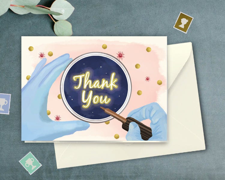 Thank You Card for Microbiology professor Chemistry Biology