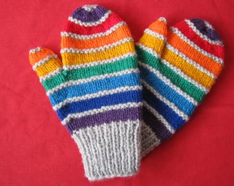 Rainbow mittens | Etsy
