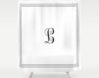 Monogrammed shower curtain | Etsy