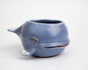 Animal planter whale turquoise blue whale pot whale ceramic