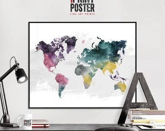 World map print | Etsy