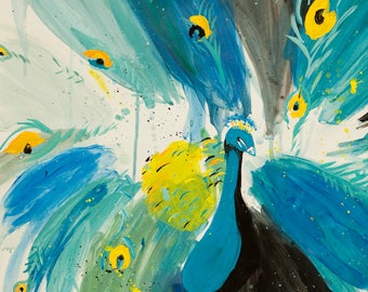 Abstract peacock | Etsy