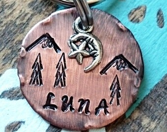 Moon dog tag | Etsy