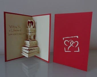 Pop up wedding card | Etsy