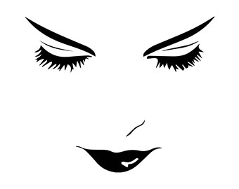 Female face svg | Etsy