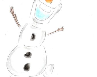 Olaf drawing | Etsy