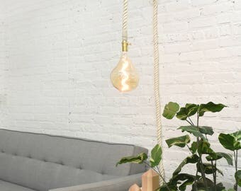 Rope pendant light | Etsy