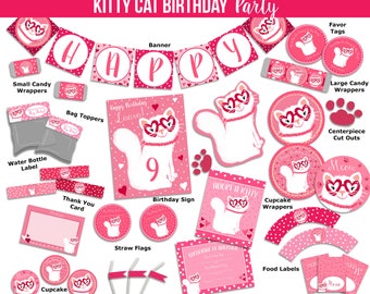 Cat birthday decor | Etsy