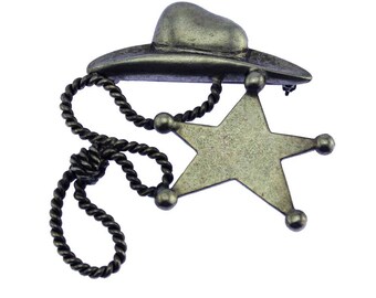 Cowboy brooch | Etsy