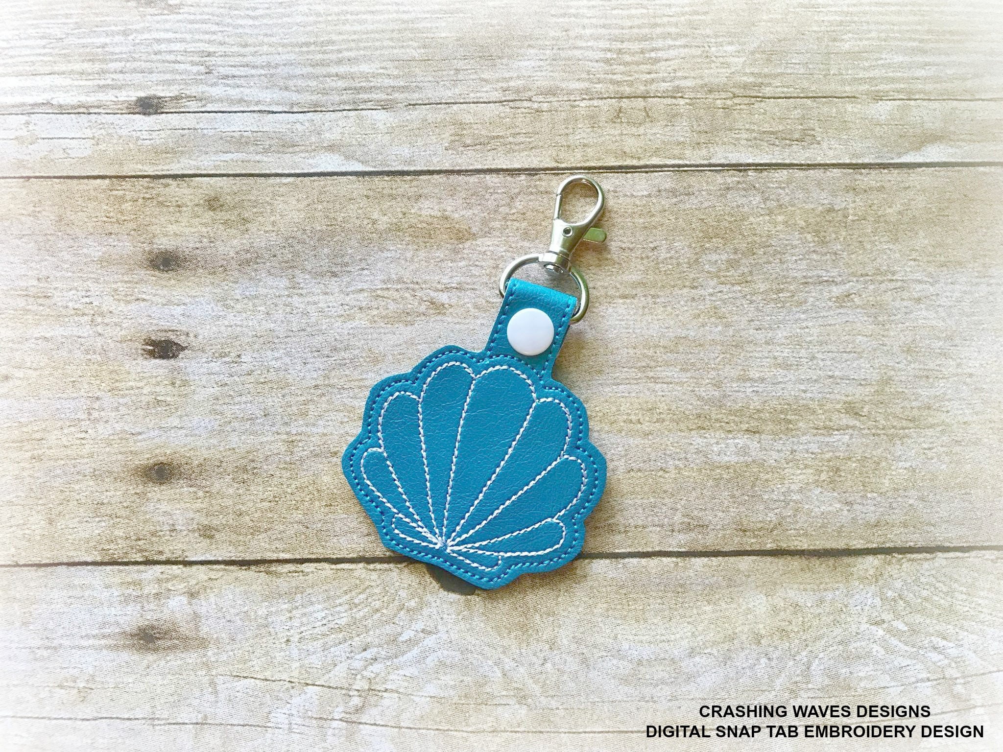 Shell Snap Tab Embroidery Digital File Instant Download key