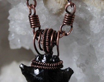 Obsidian necklace | Etsy