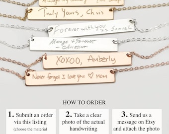 Handwriting jewelry | Etsy