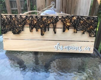 Custom City Skyline String Art