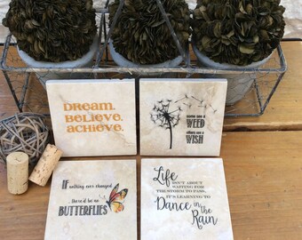 Quote coasters | Etsy