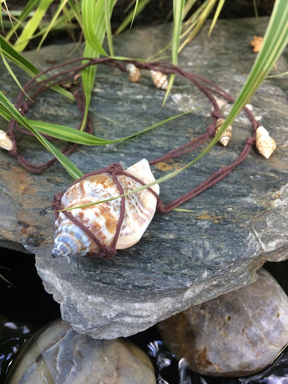 Items similar to Seashell necklace, Shell Necklace, Hemp Necklace on Etsy