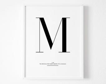 Letter m print | Etsy